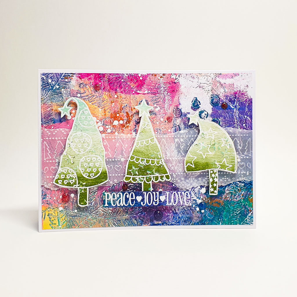 Christmas Cards with Gel Prints – Rubber Dance Art Stamps Blog