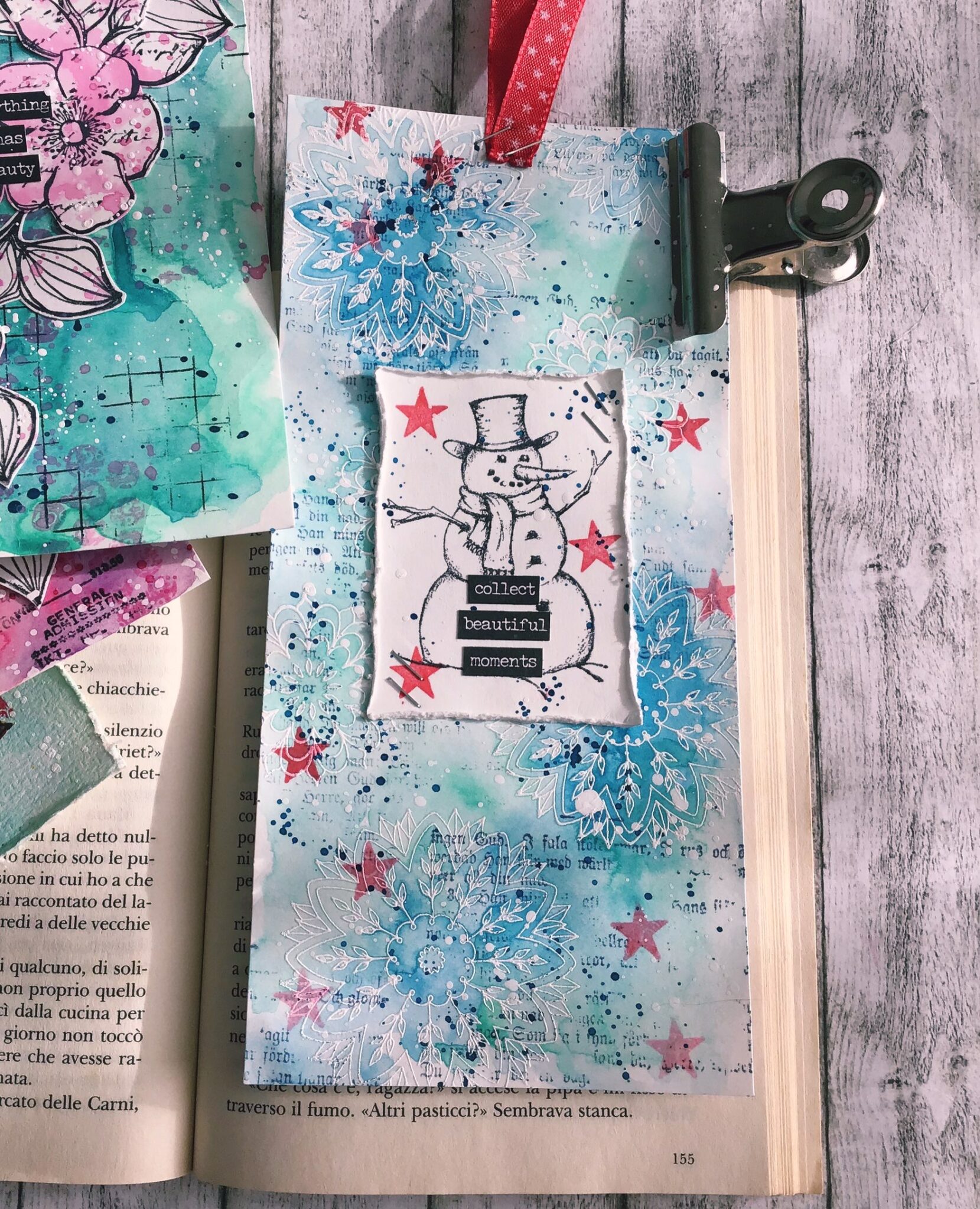 Mixed Media Christmas Tag with Watercolors – Rubber Dance Art Stamps Blog