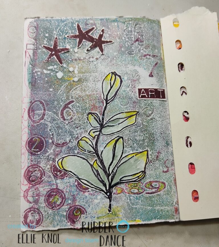 Art Journal Page with Sketchy Leaves – Rubber Dance Art Stamps Blog