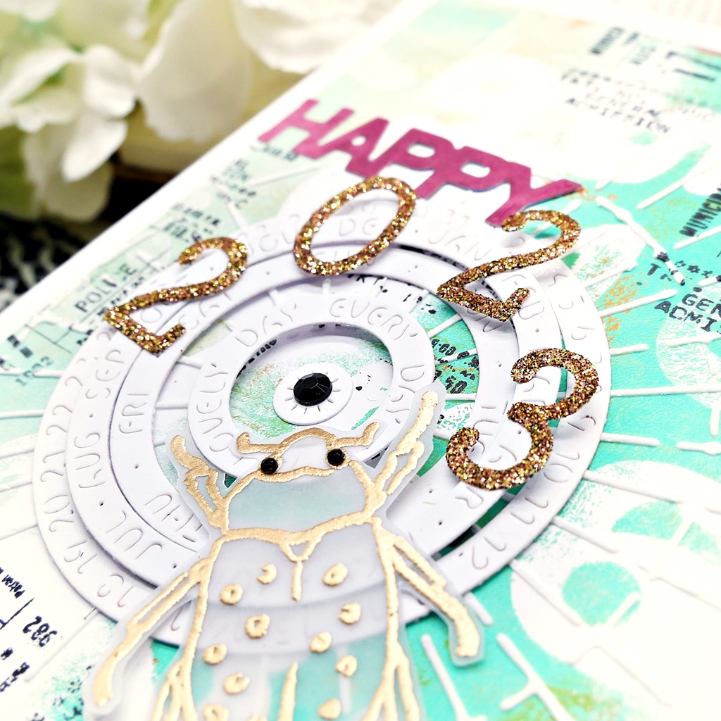 Mixed Media Card: Happy 2023 – Rubber Dance Art Stamps Blog