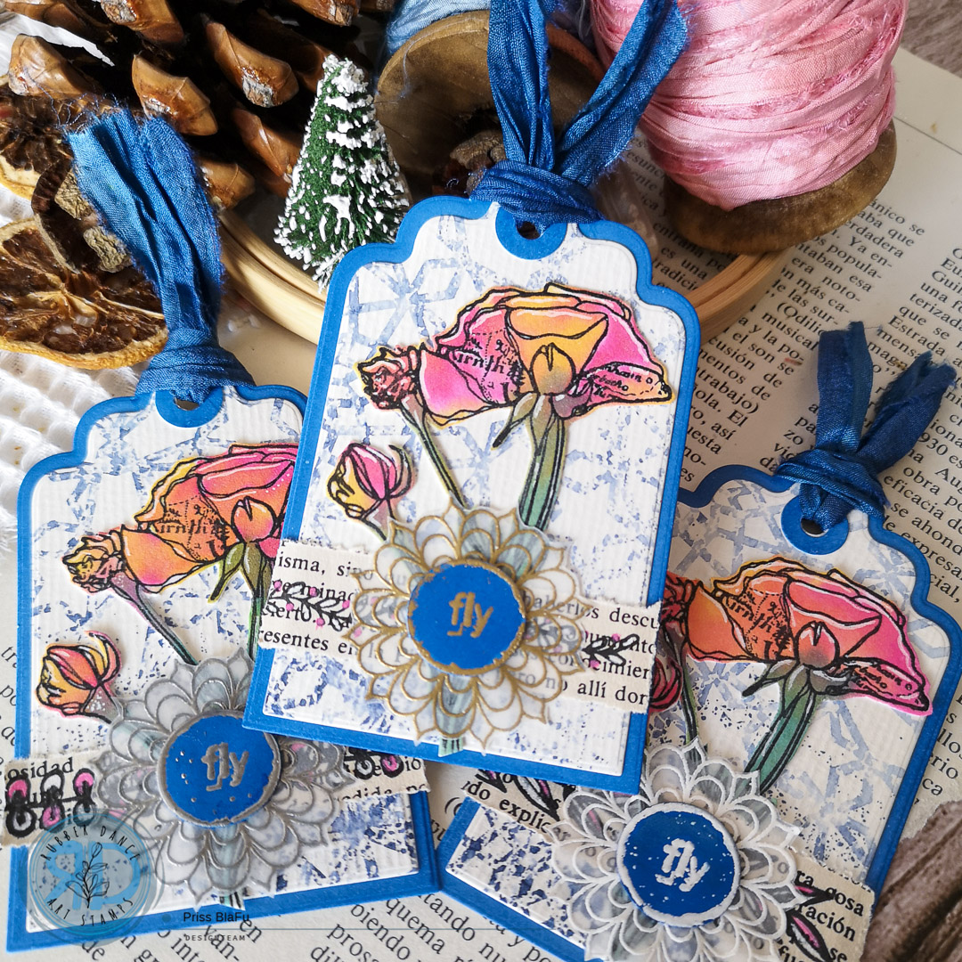 Stamped Gift Tags Flowers Gone Wild – Rubber Dance Art Stamps Blog