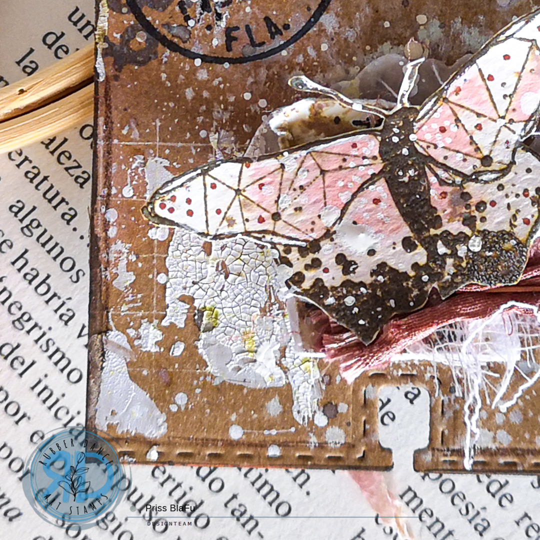 Memory Dex Card with Grungy Butterflies – Rubber Dance Art Stamps Blog