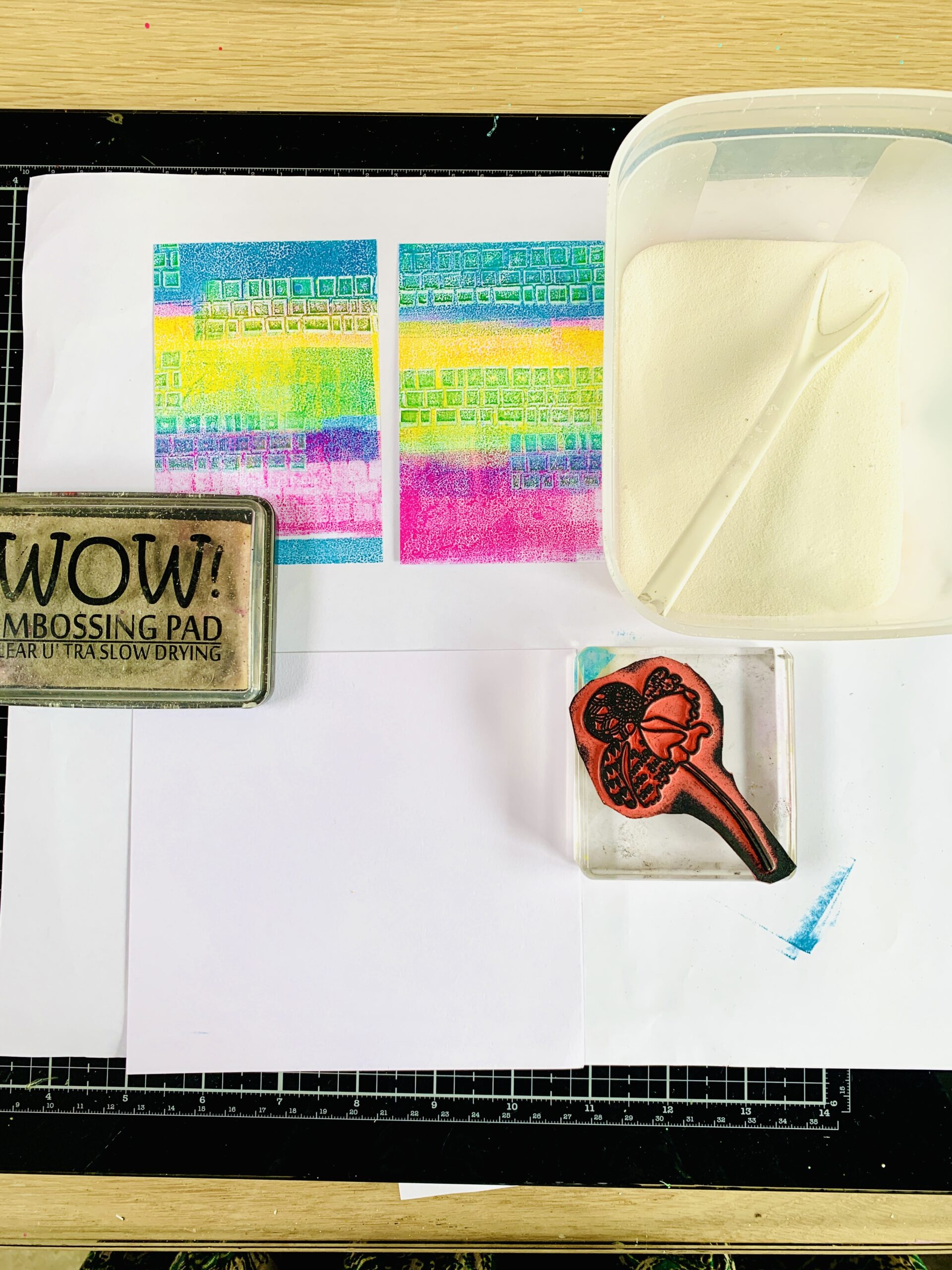 Gelli Printed Cards with Doodle Flowers – Rubber Dance Art Stamps Blog