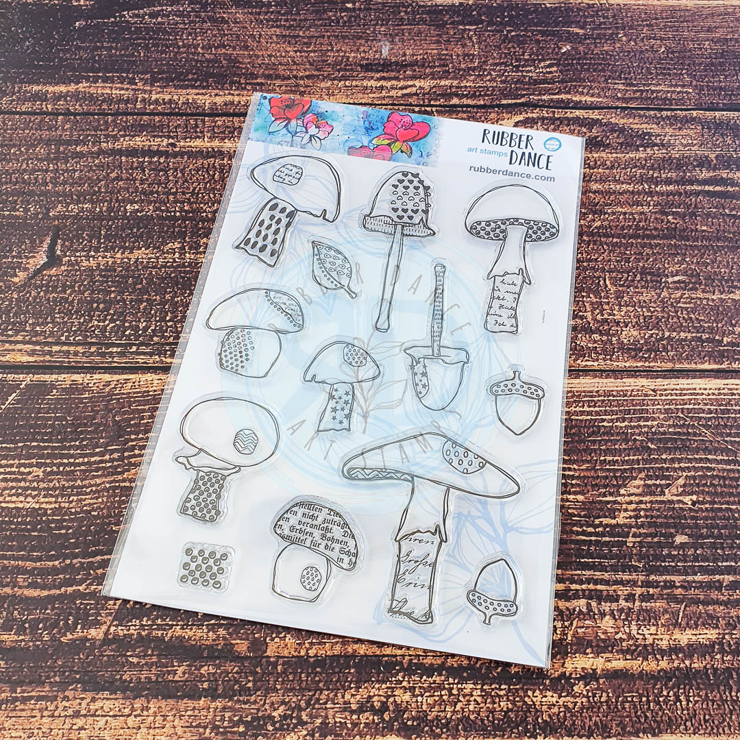Artist Trading Cards with Textured Mushrooms – Rubber Dance Art Stamps Blog