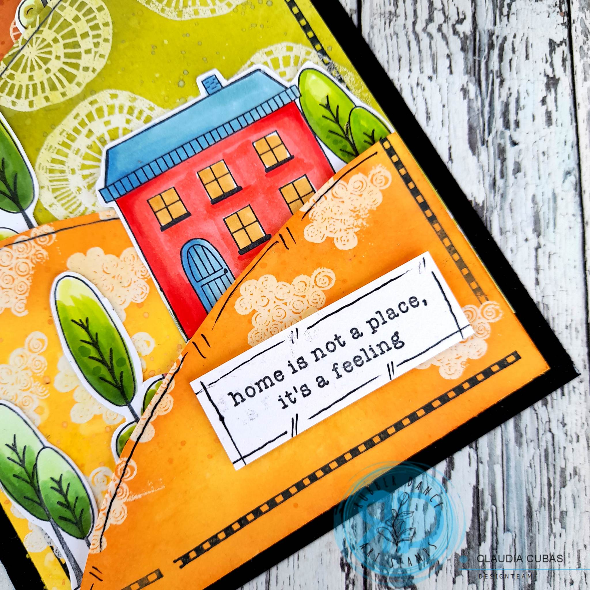 Slim Line Card with Happy Place – Rubber Dance Art Stamps Blog