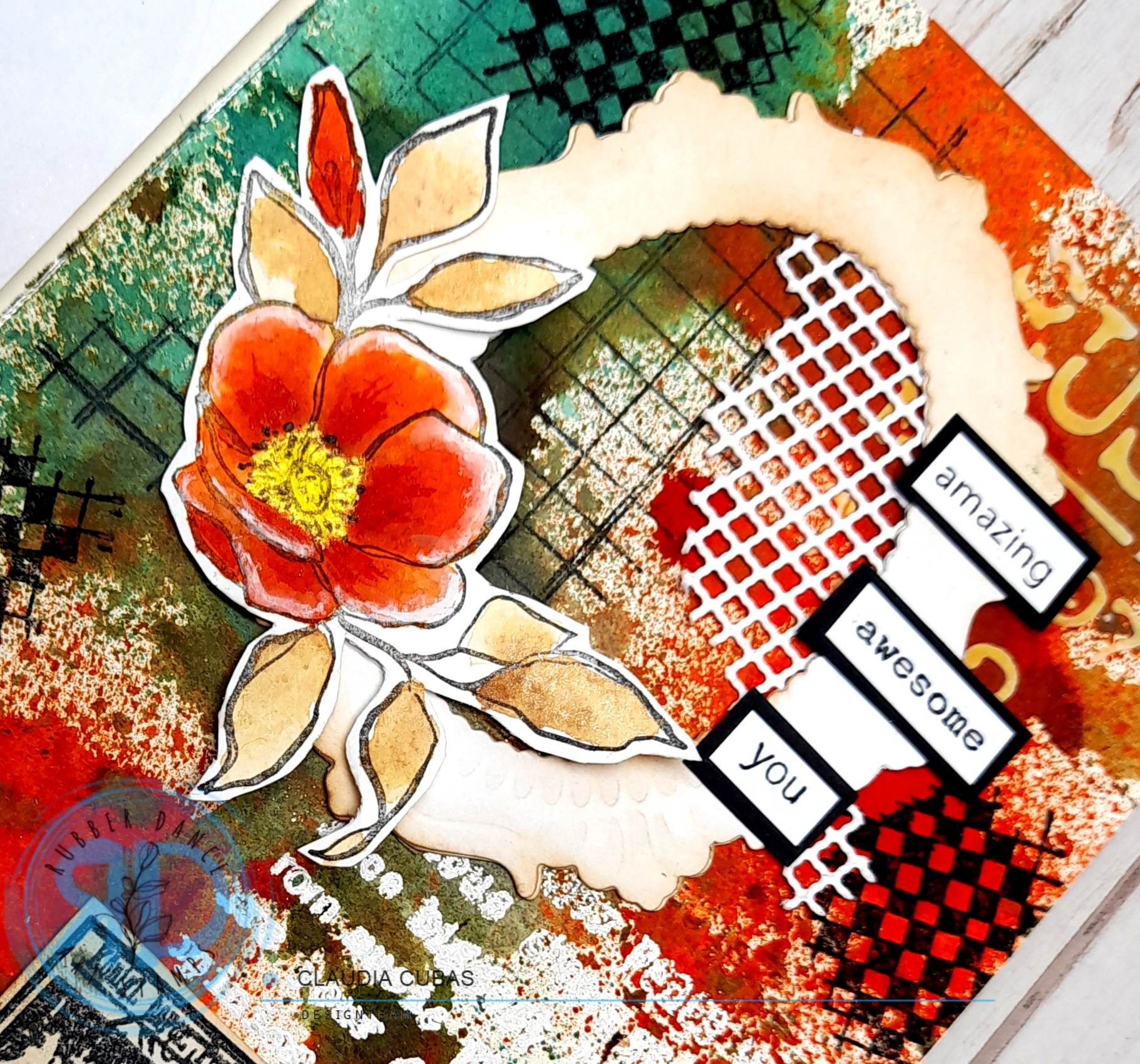Art Journal page with Inky Flowers – Rubber Dance Art Stamps Blog