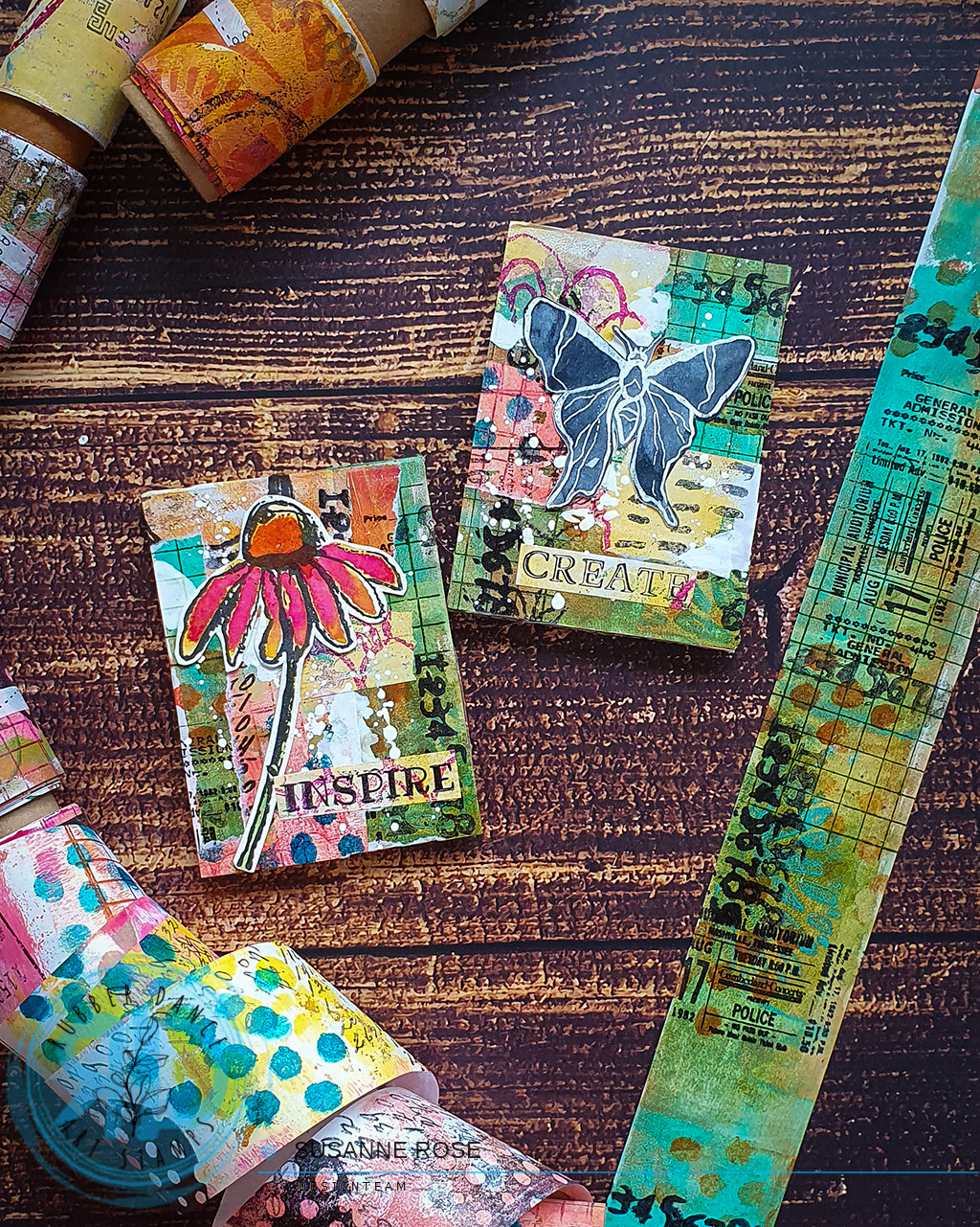 Mixed Media ATCs with handmade Washi Tape – Rubber Dance Art Stamps Blog