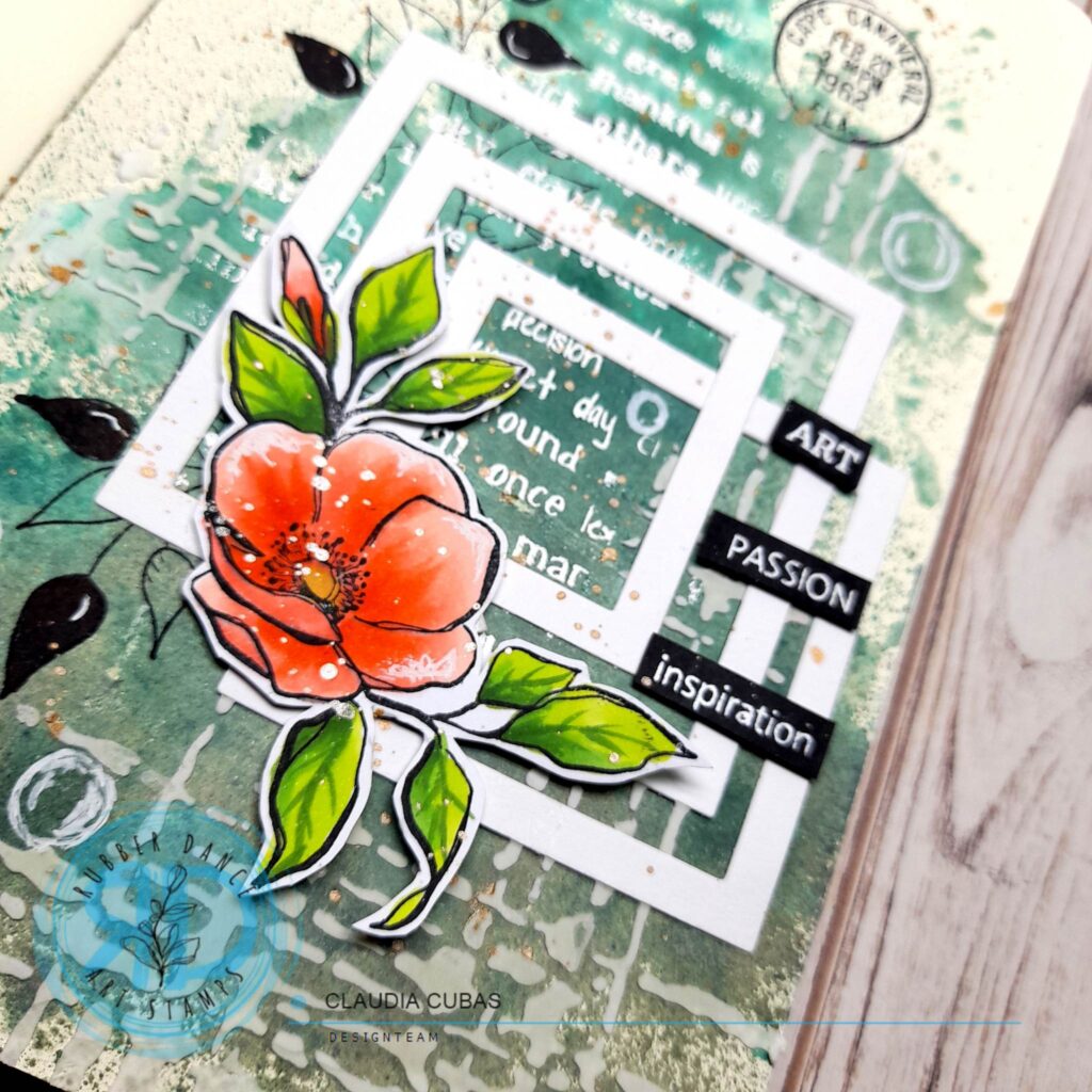 Art Journal Page with Inky Flowers – Rubber Dance Art Stamps Blog