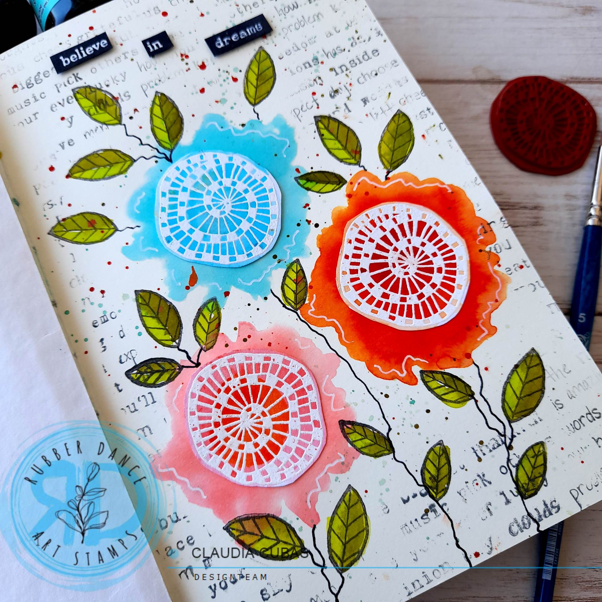 Art Journaling with Crazy Flowers – Rubber Dance Art Stamps Blog