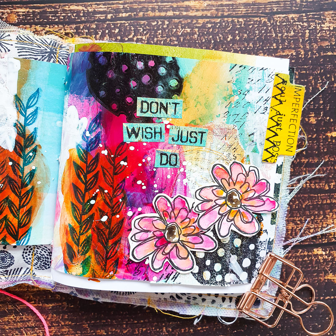Messy Art Journal Page with Sketchy Flowers 3 – Rubber Dance Art Stamps ...