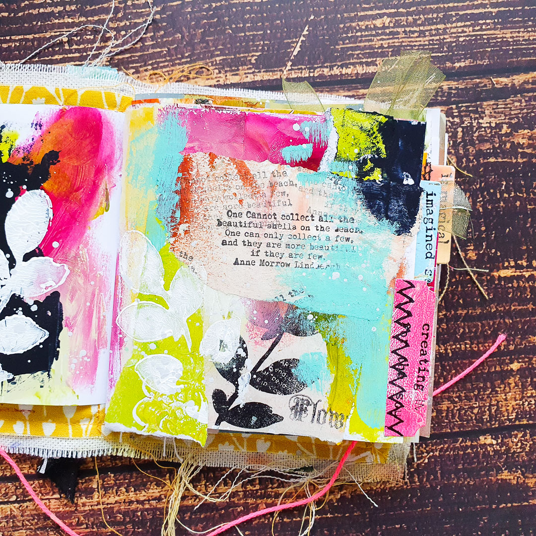 Messy Art Journal Page with Mix It Up 3 – Rubber Dance Art Stamps Blog