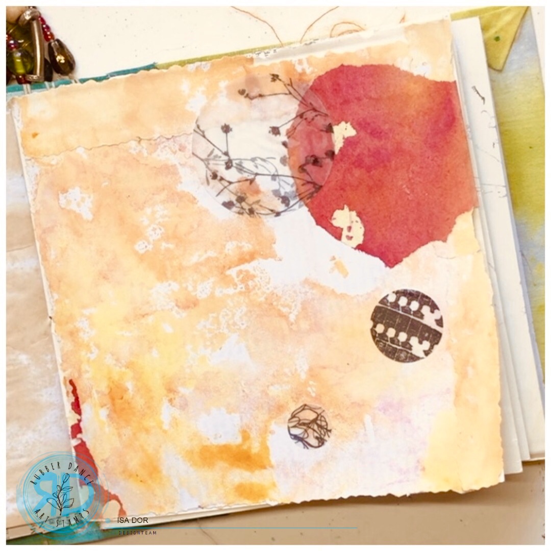 Mixed Media Art Journal Page With Stamped Tracing Paper – Rubber Dance ...