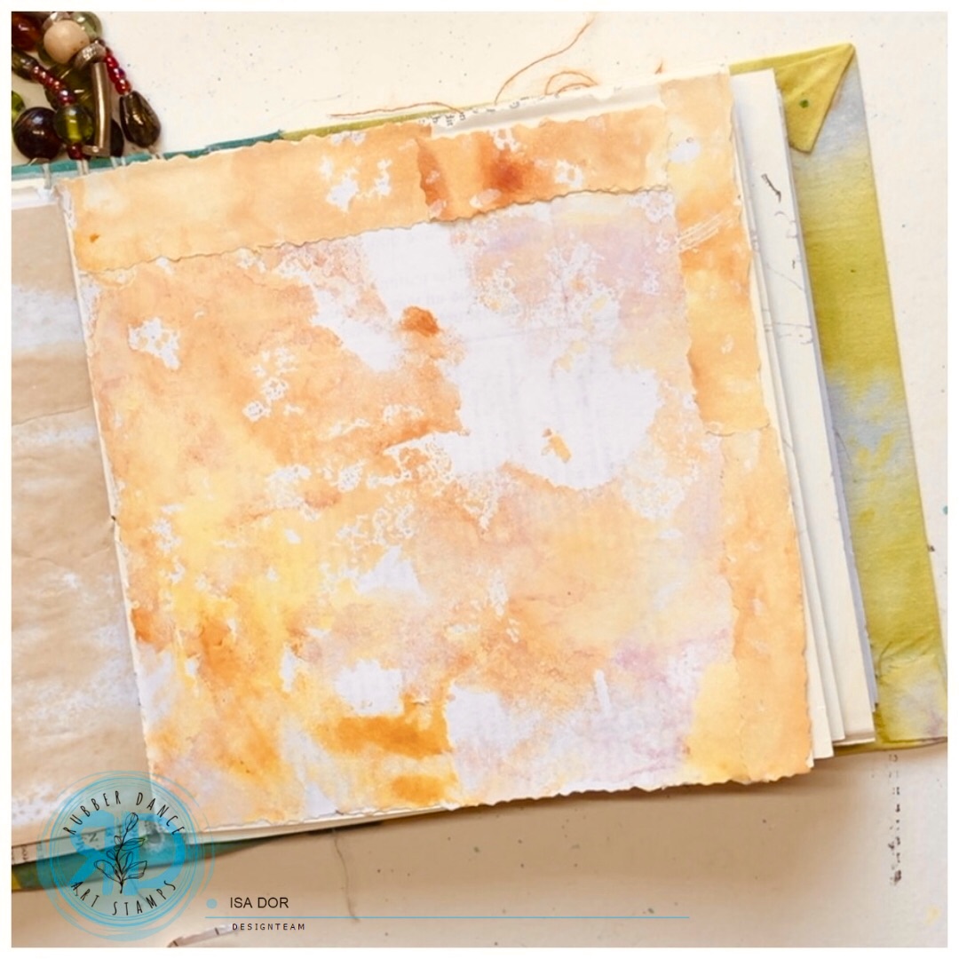 Mixed Media Art Journal Page With Stamped Tracing Paper – Rubber Dance ...