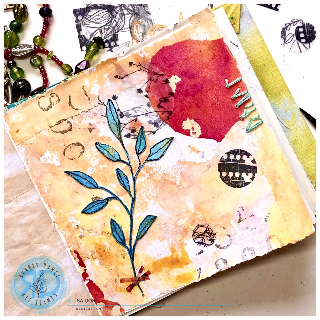 Mixed Media Art Journal Page With Stamped Tracing Paper – Rubber Dance ...