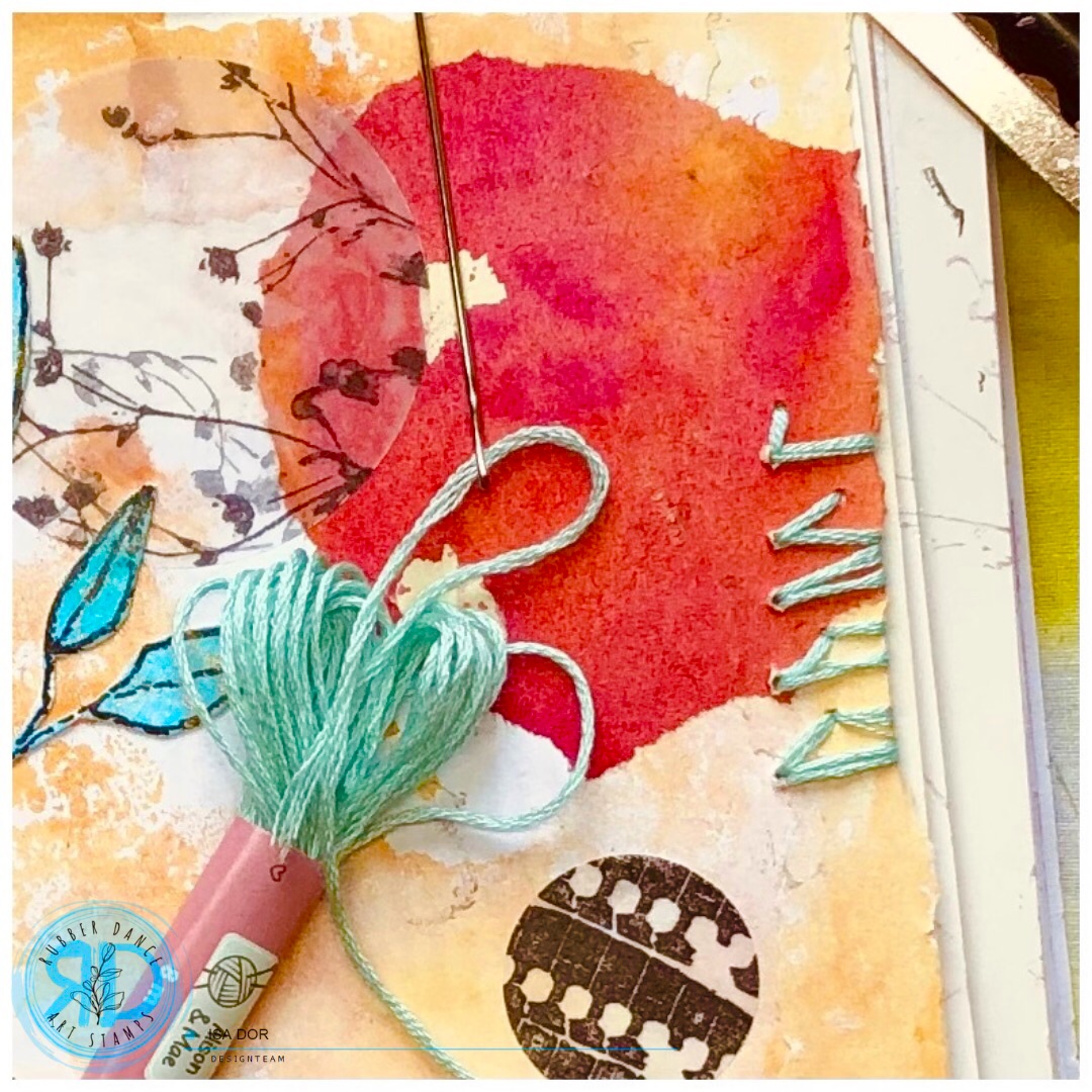Mixed Media Art Journal Page With Stamped Tracing Paper – Rubber Dance ...