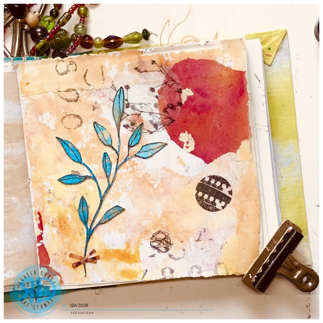 Mixed Media Art Journal Page With Stamped Tracing Paper – Rubber Dance ...