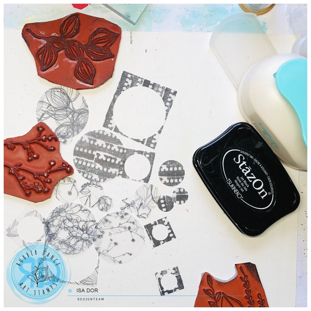 Mixed Media Art Journal Page With Stamped Tracing Paper – Rubber Dance ...