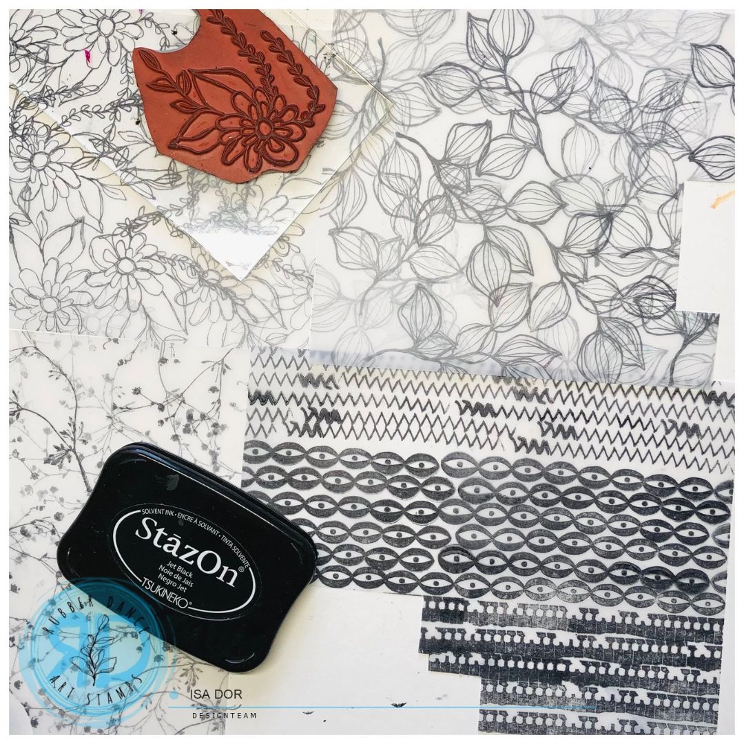 Mixed Media Art Journal Page With Stamped Tracing Paper – Rubber Dance ...