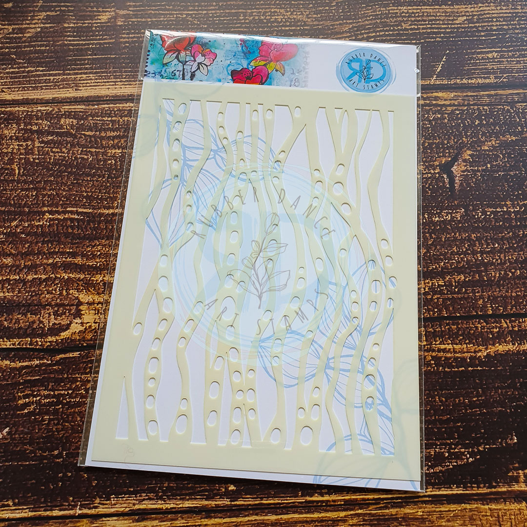 Mixed Media Index Cards with a 3 in 1 Background using our Organic Stencil – Rubber Dance Art ...