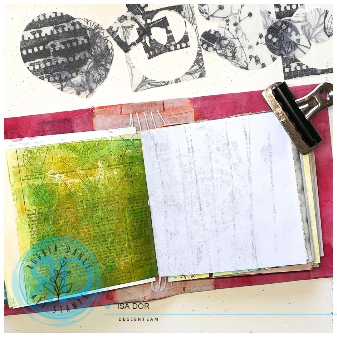 Mixed Media Art Journal Page with Sketchy Leaves – Rubber Dance Art ...