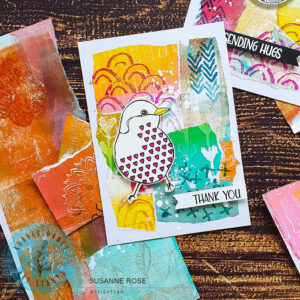 Greeting Cards with Gelli Print Collage – Rubber Dance Art Stamps Blog