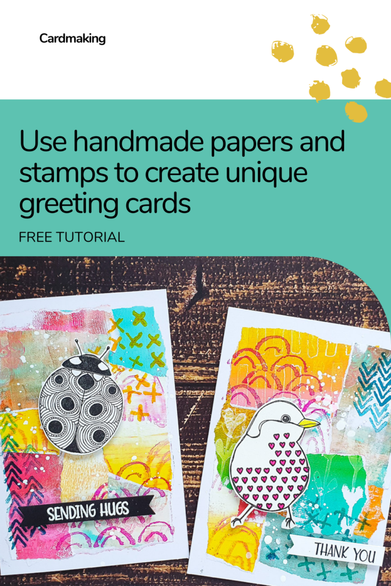 Greeting Cards with Gelli Print Collage – Rubber Dance Art Stamps Blog
