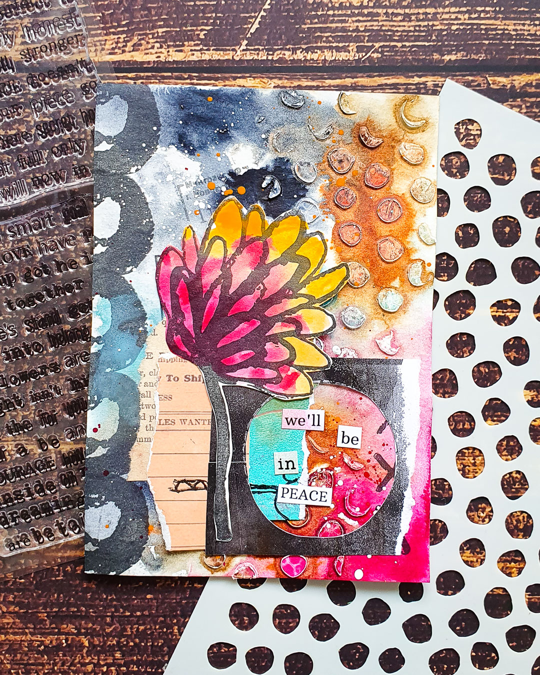 Adding Background Textured with Stencils – Mixed Media Icads – Rubber ...