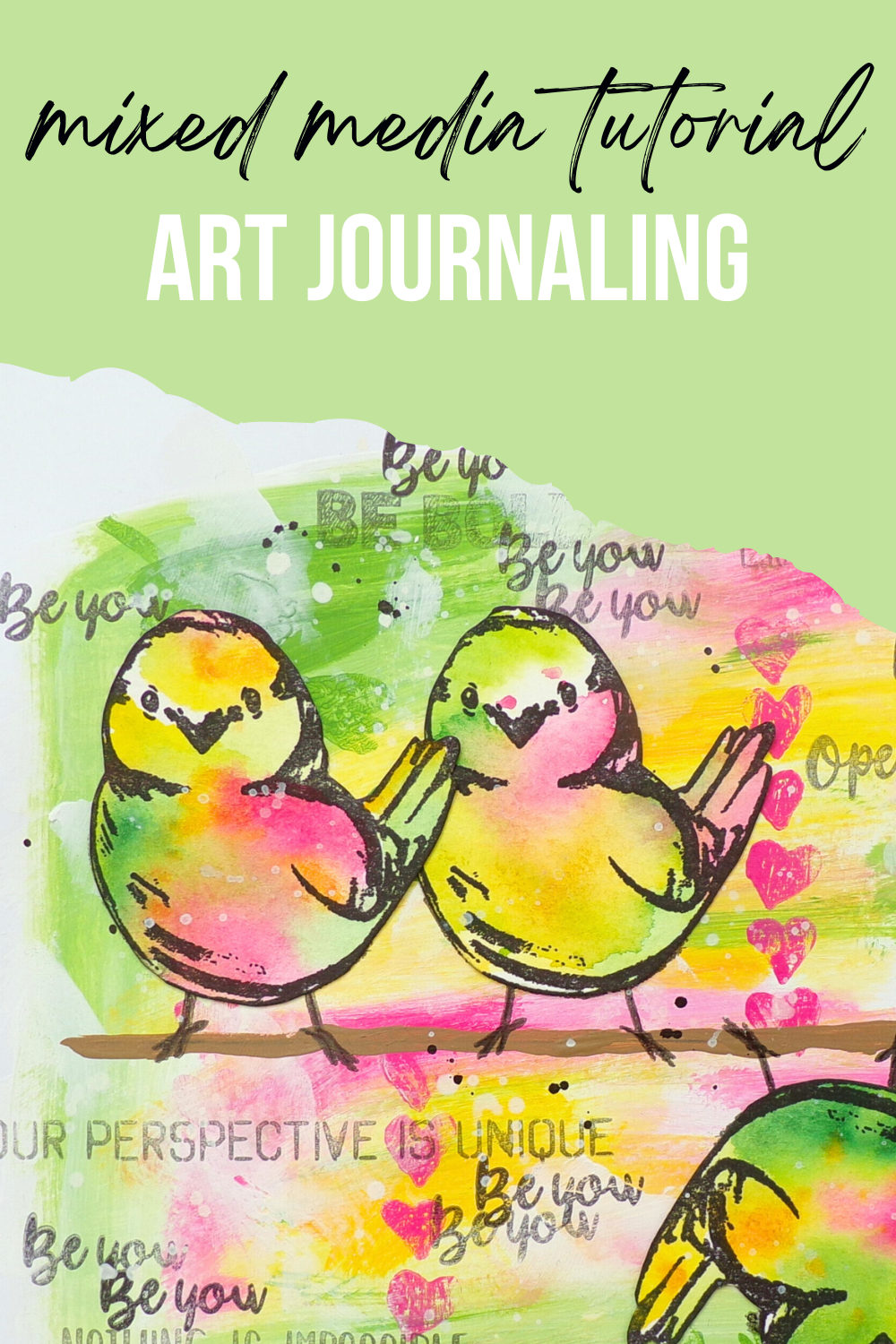 Mixed Media Tutorial – Art Journal Page with Sketchy Birds – Rubber ...