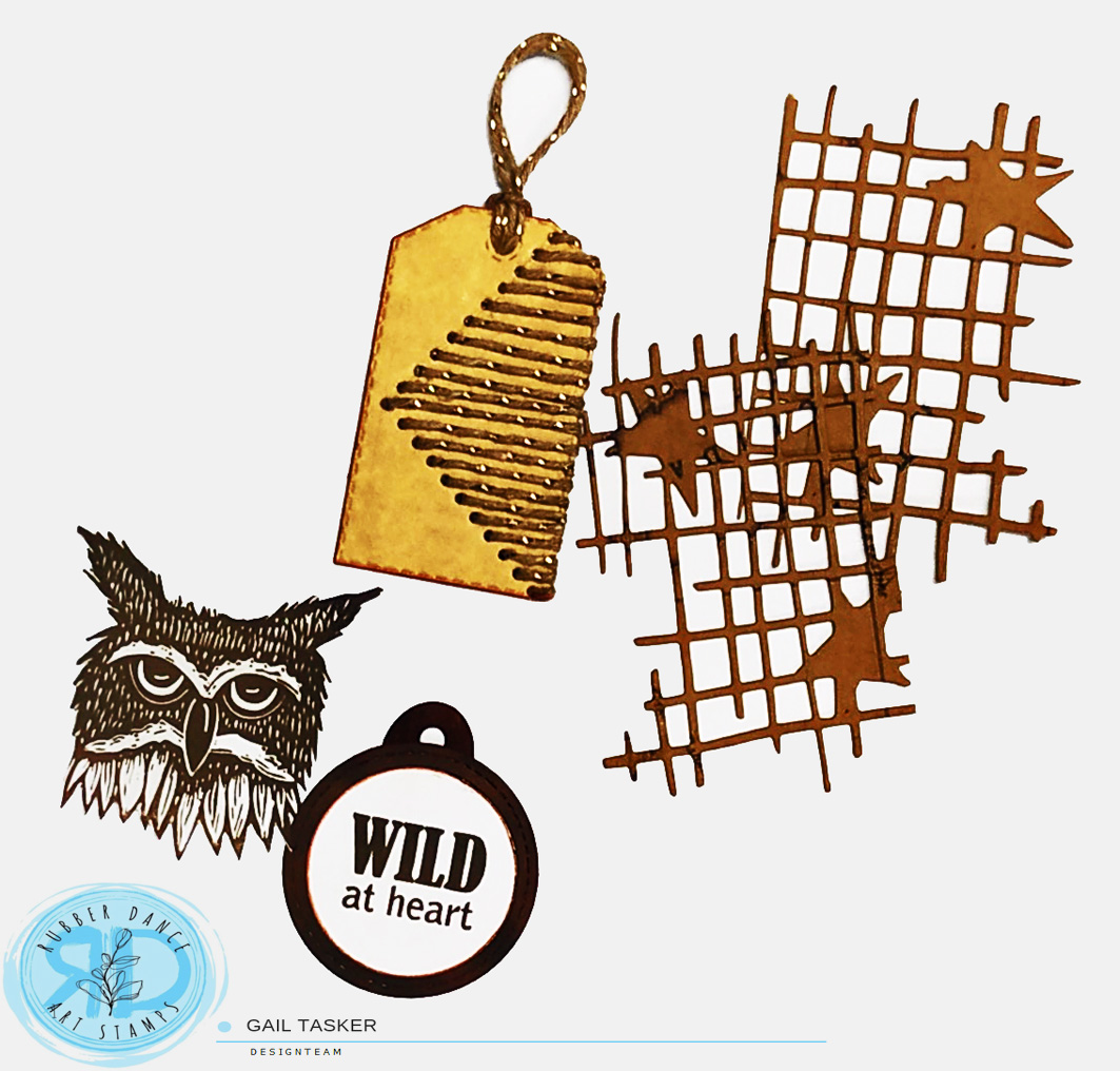 Carved Owl Layout with Organic Stencil – Rubber Dance Art Stamps Blog