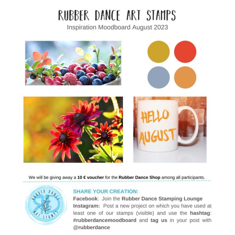 August Moodboard Challenge Inspiration – Rubber Dance Art Stamps Blog