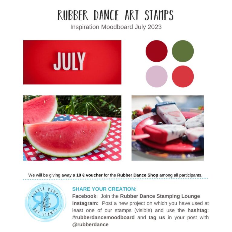 July Moodboard Challenge Inspiration – Rubber Dance Art Stamps Blog
