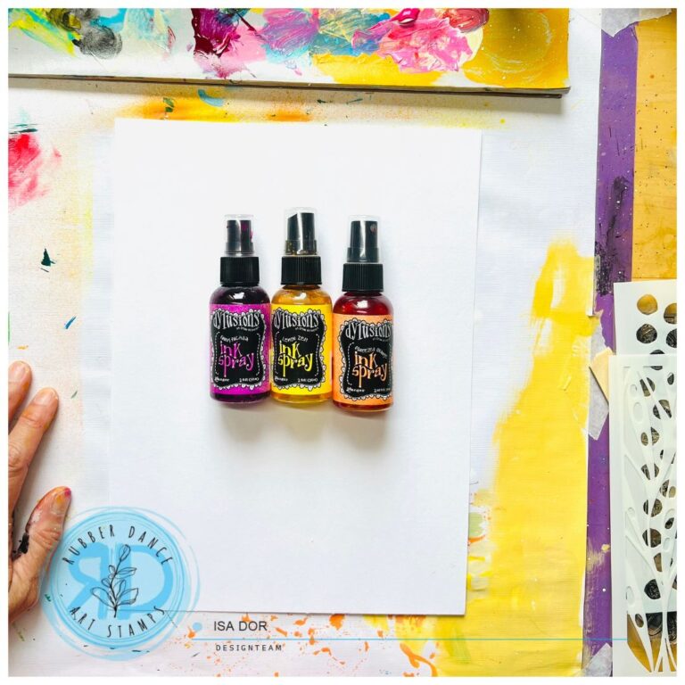 ATC with Spray Inks and Stencils – Rubber Dance Art Stamps Blog
