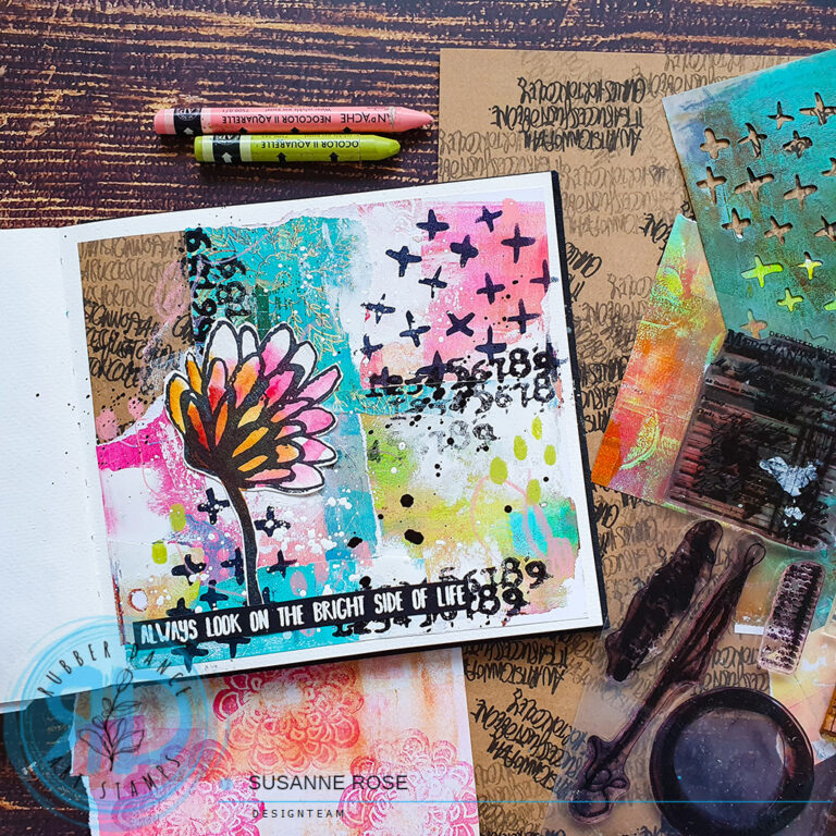 Art Journaling Tutorial with Collage Background – Rubber Dance Art Stamps Blog