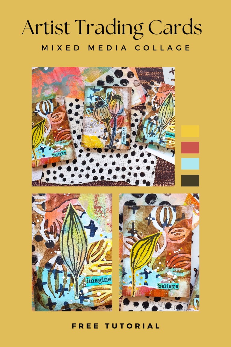 ATCs made with Cardboard and Collage – Rubber Dance Art Stamps Blog