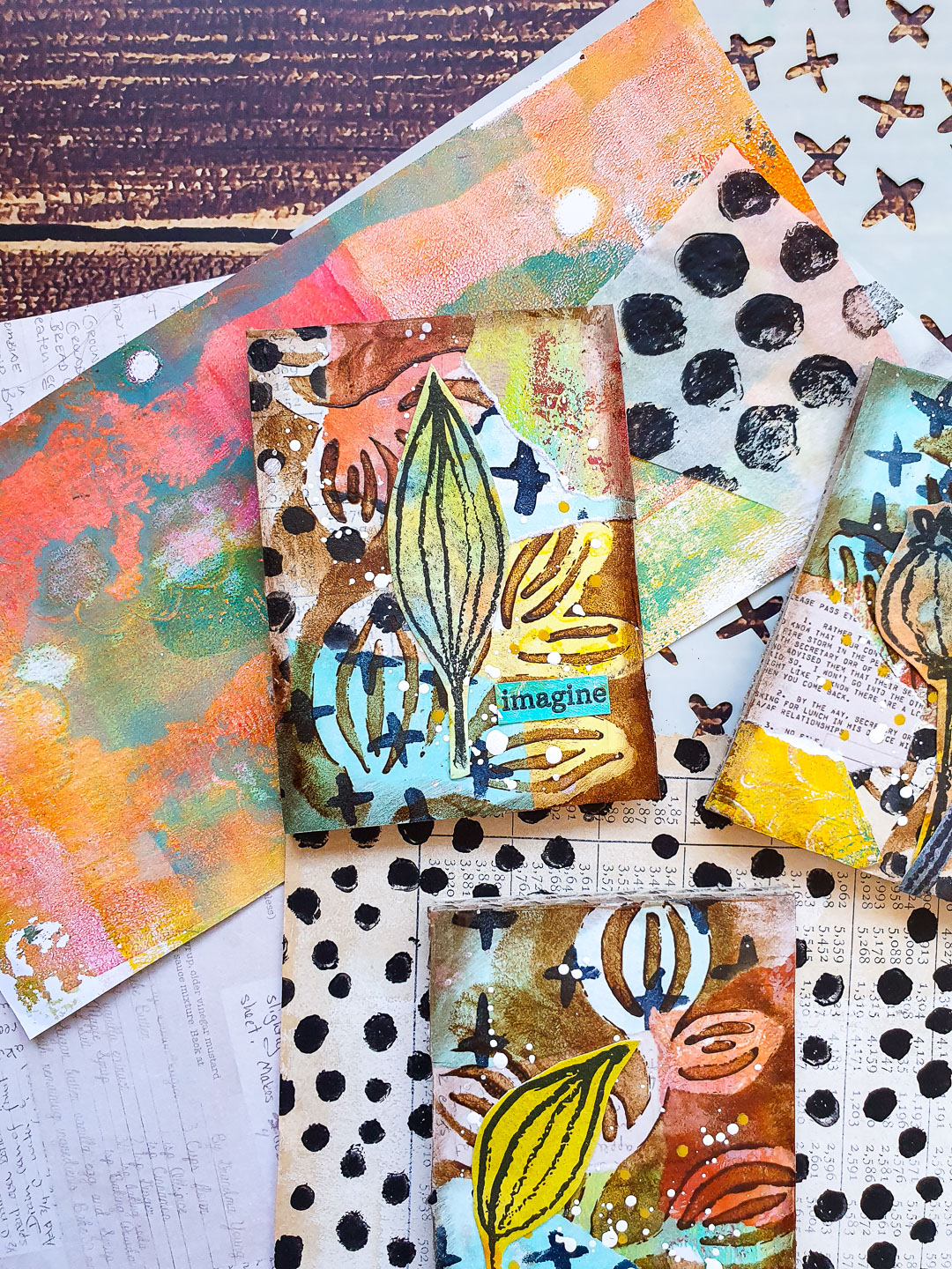 ATCs made with Cardboard and Collage – Rubber Dance Art Stamps Blog