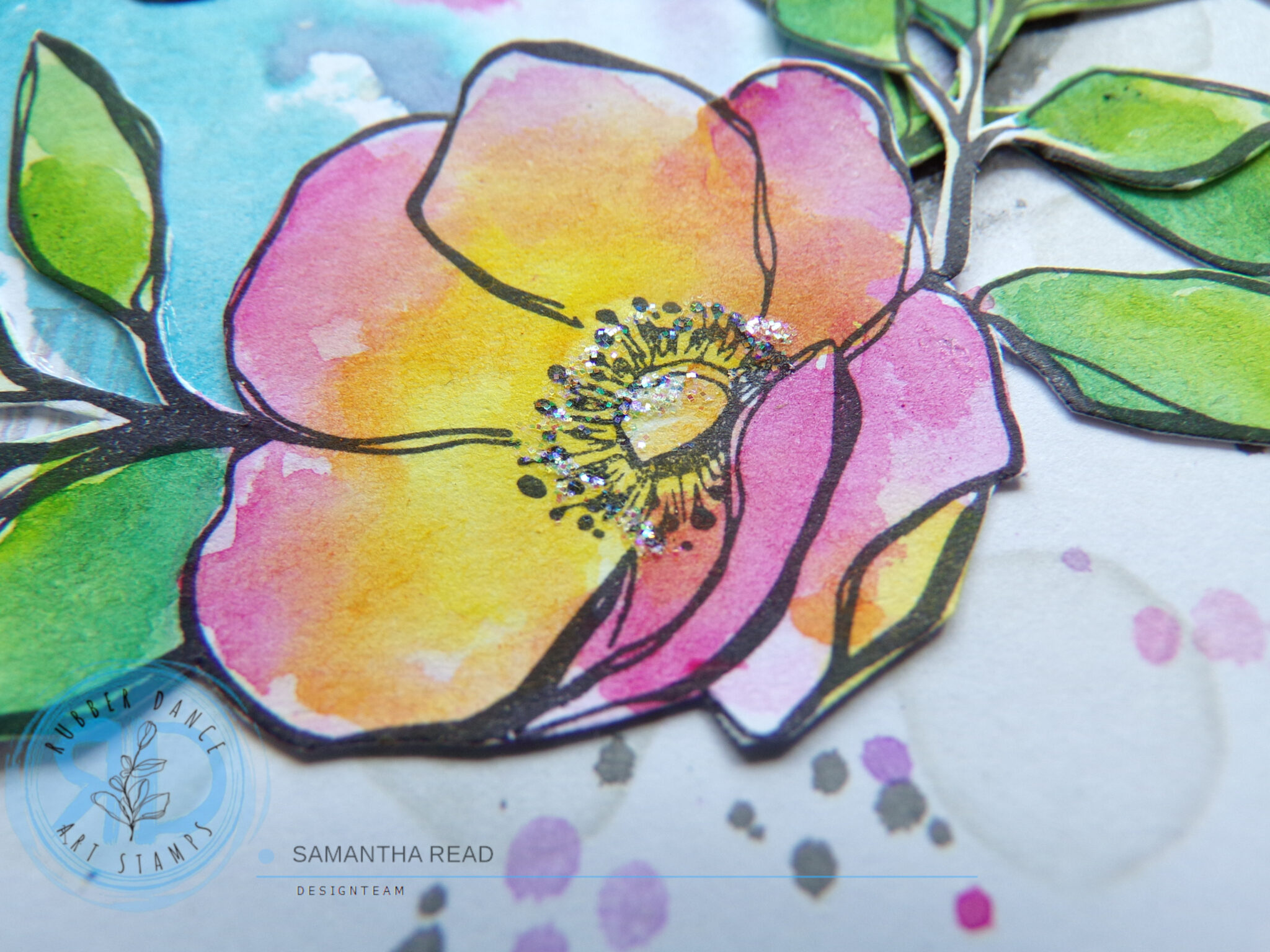 Dream Catcher Art Journal Tutorial with Inky Flowers – Rubber Dance Art Stamps Blog