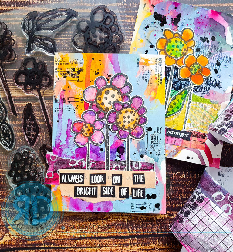 Layered Mixed Media Index Card with Pencil Marks 4 – Rubber Dance Art ...