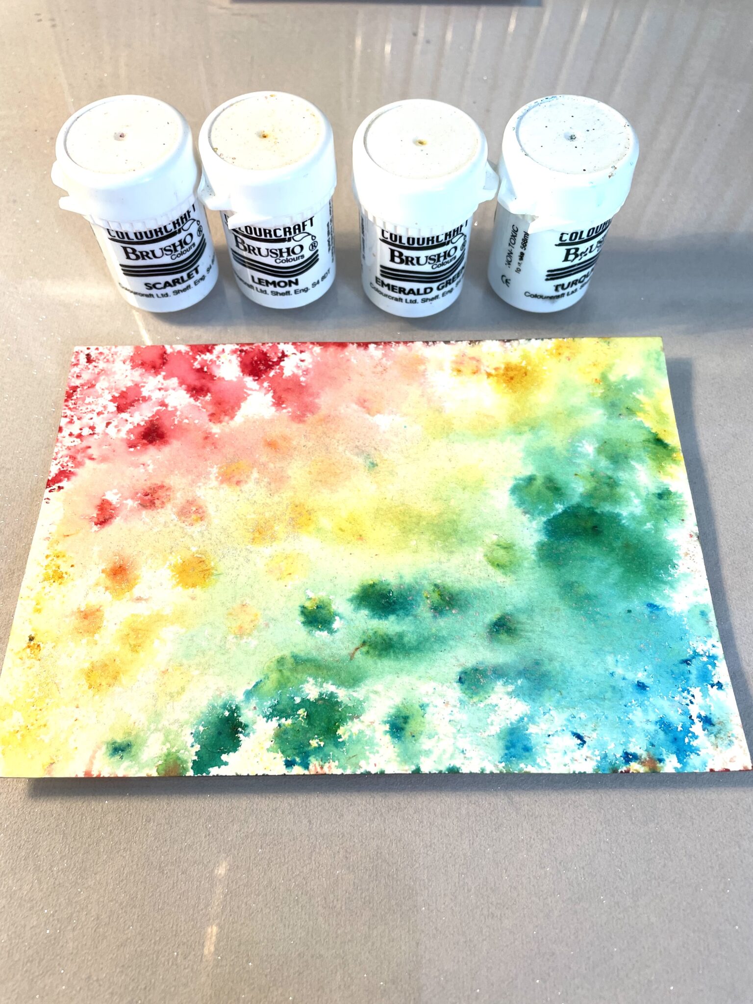 Rainbow Tag with Inky Flowers and Brushos – Rubber Dance Art Stamps Blog