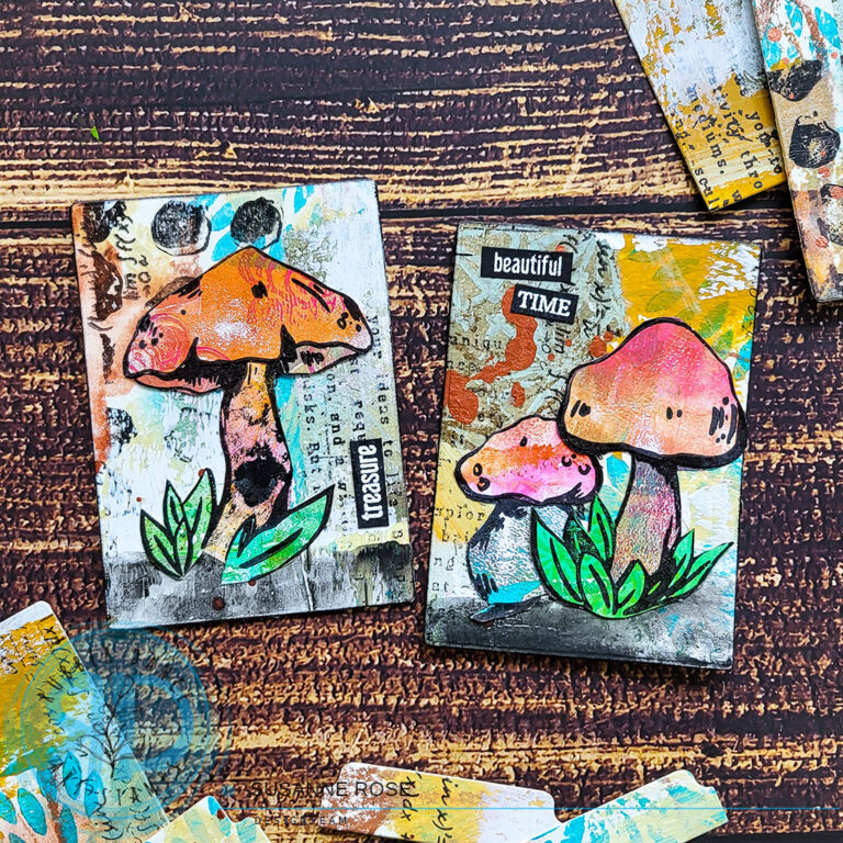 Mixed Media ATCs with a Masterboard & Inky Mushrooms – Rubber Dance Art ...
