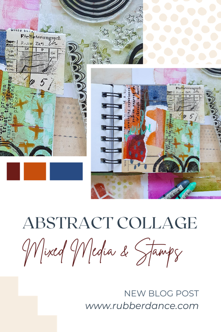 Abstract Mini Collage with Mark Making and Paper Scraps – Rubber Dance ...
