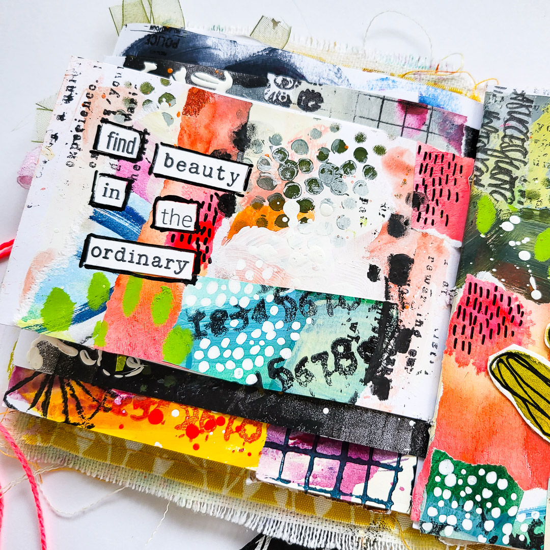 Messy Mixed Media Art Journal Collage with Sketchy Leaves – Rubber ...