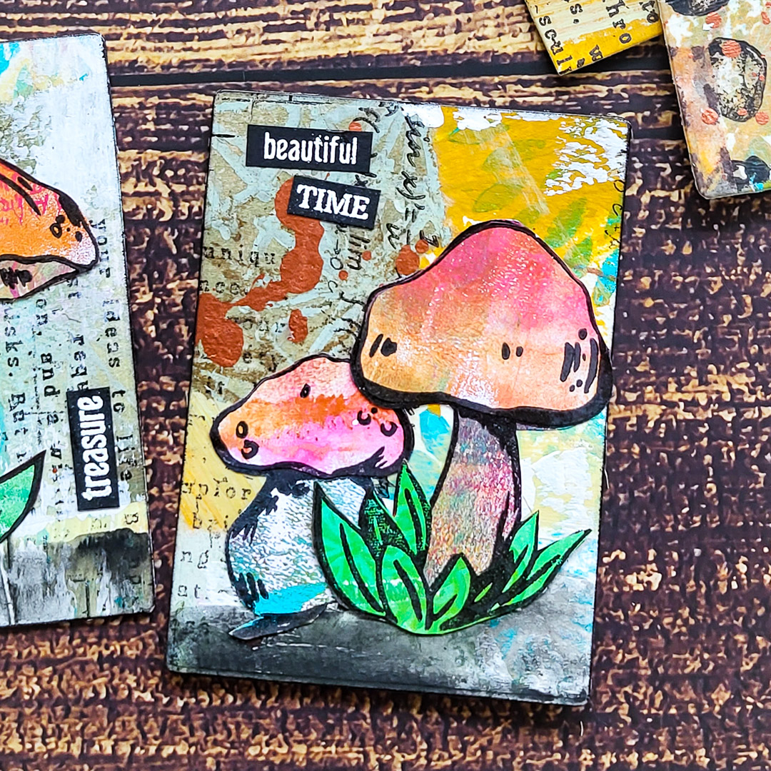 Mixed Media ATCs with a Masterboard & Inky Mushrooms – Rubber Dance Art ...