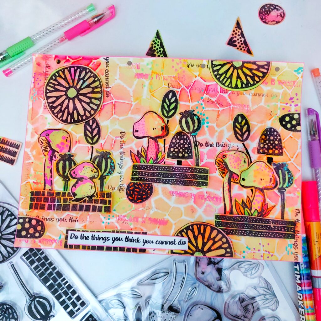 Whimsical Art Journal Page Tutorial – Rubber Dance Art Stamps Blog