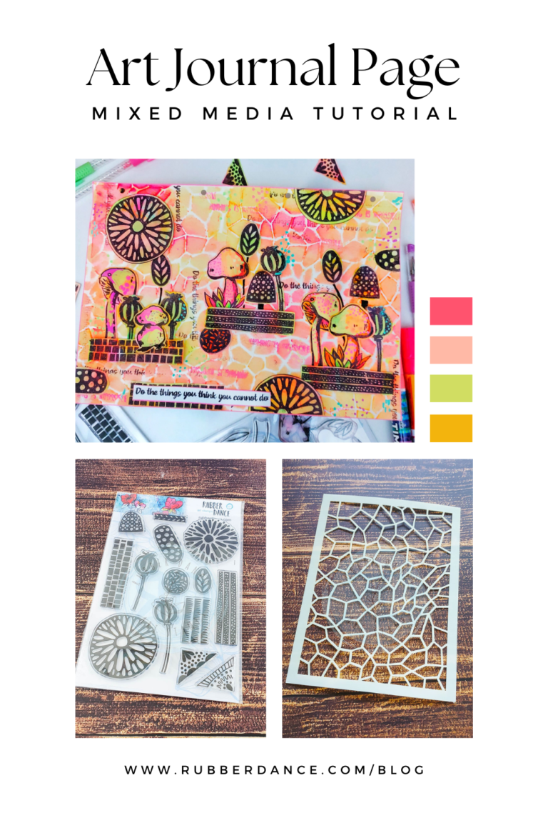 Whimsical Art Journal Page Tutorial – Rubber Dance Art Stamps Blog