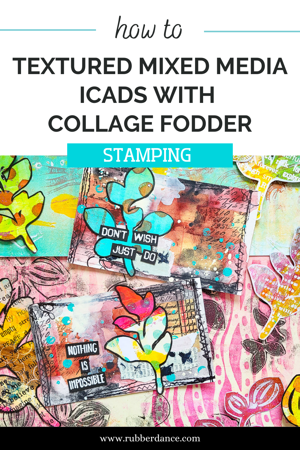 Mixed Media Index Cards with Collage Fodder & Sketchy Leaves – Rubber ...