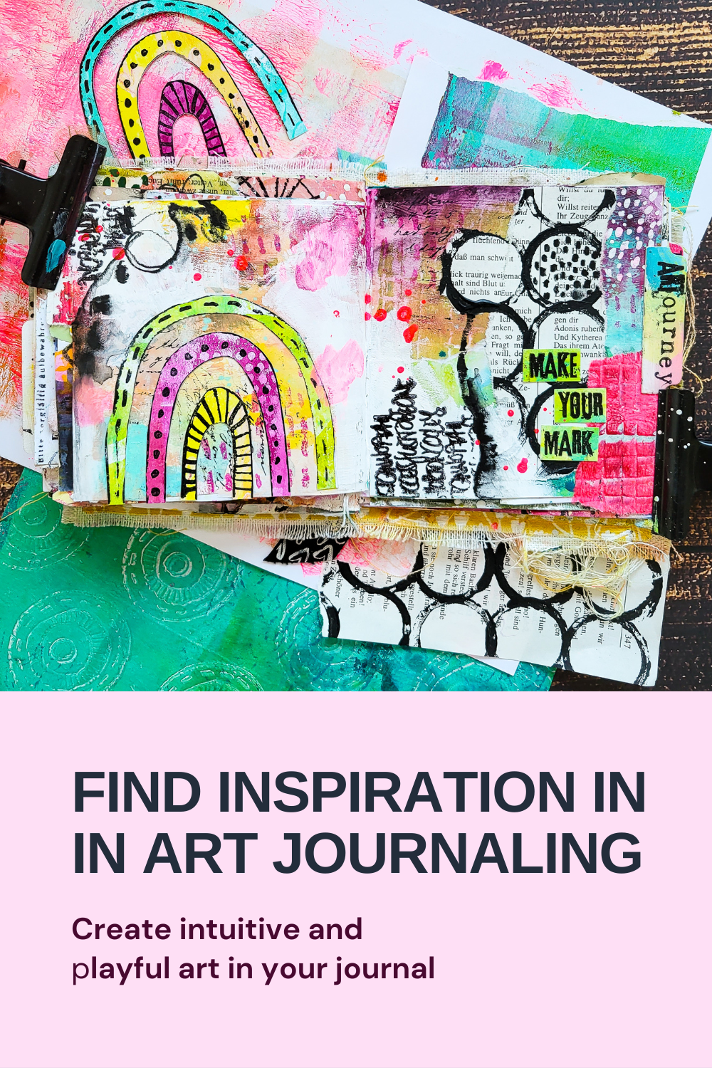 Mixed Media Art Journal Page Idea with Collage Fodder and Stamps ...