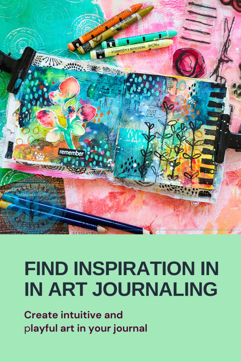 Messy Mixed Media Art Journal Inspiration with Sketchy Leaves – Rubber ...