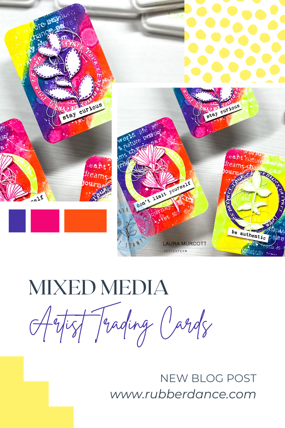 Artist Trading Cards using Collage Leaves – Rubber Dance Art Stamps Blog