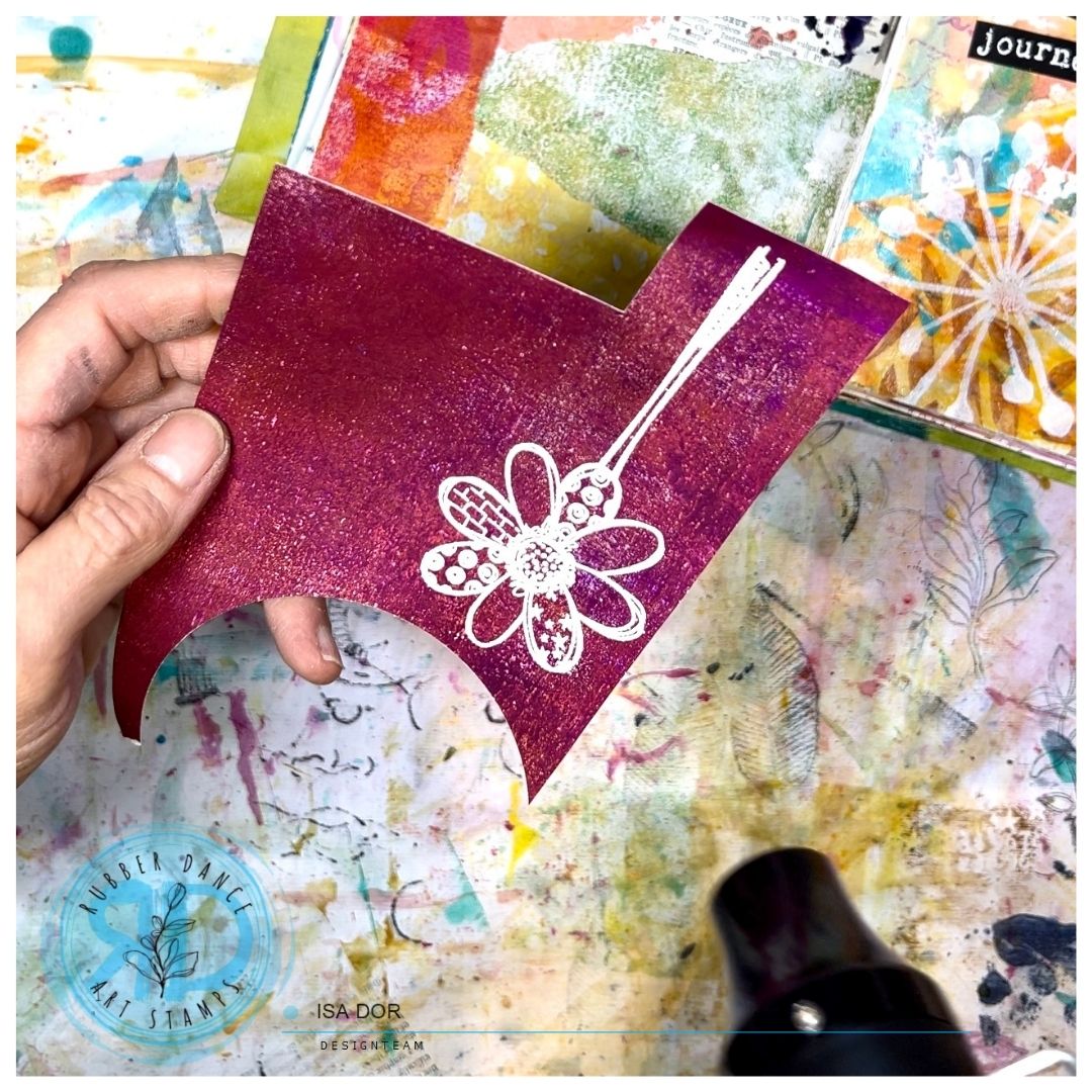 Abstract Art Journal Page with Embossing, Paper Scraps & Textured ...