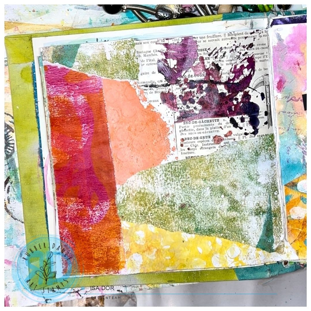 Abstract Art Journal Page with Embossing, Paper Scraps & Textured ...